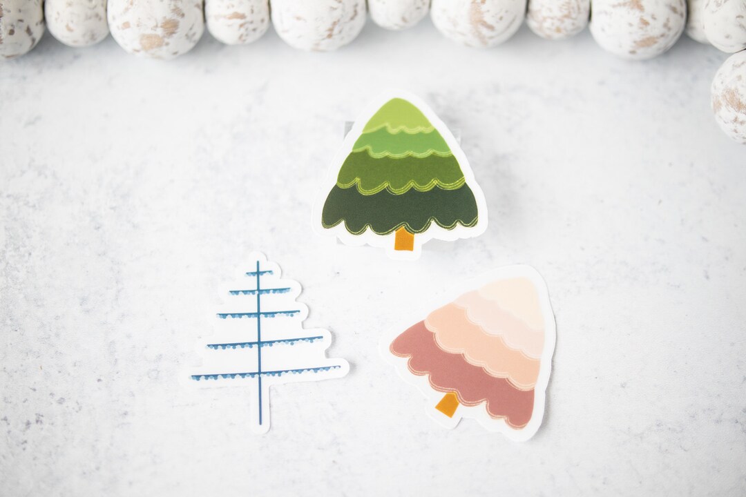 Mini Christmas Trees Stickers, Advent Gift, Laptop Stickers, Water ...
