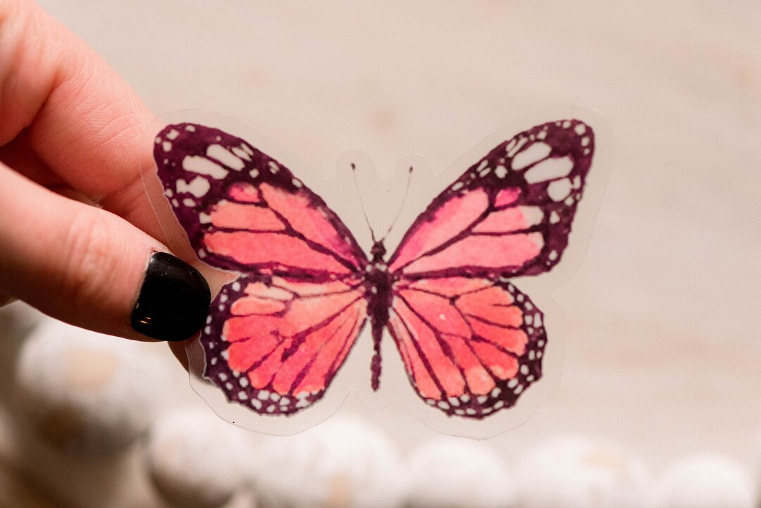 Red Butterfly Sticker, Car Vinyl Decal, Laptop Sticker, Notebook ...