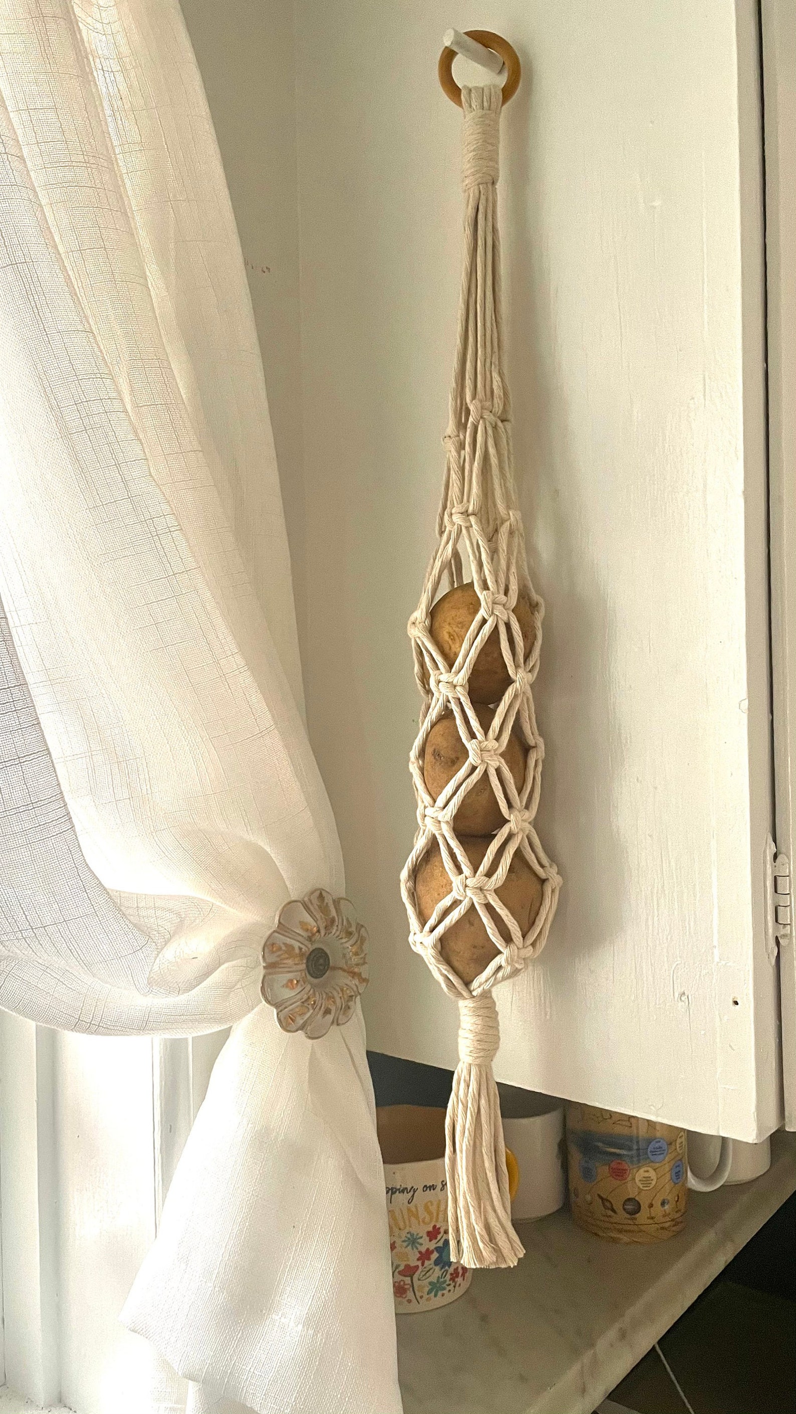 Macrame Vegetable Basket | Food Storage | Fruit Storage - Etsy