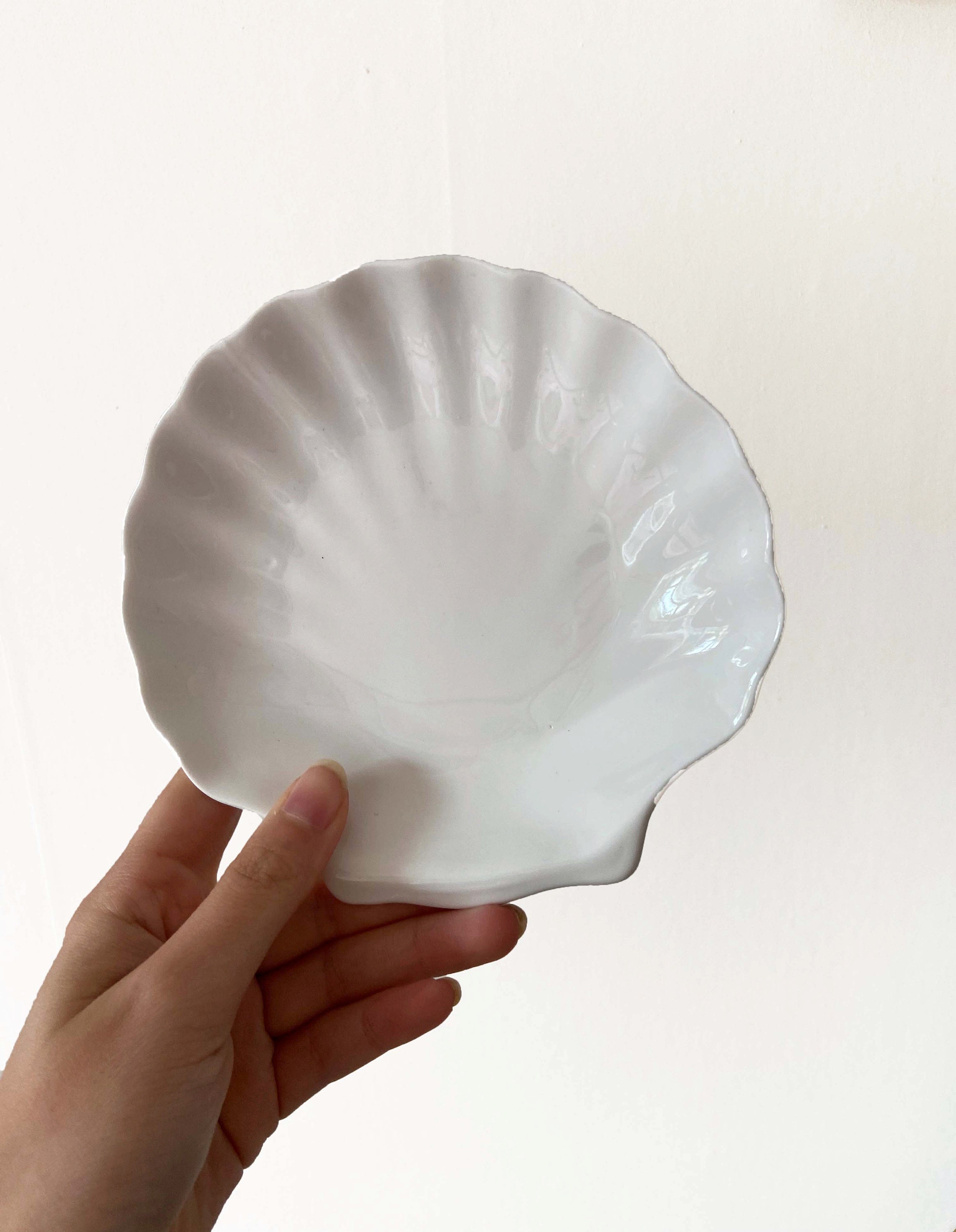 Vintage White Ceramic Porcelain Scallop Shell Dish | Etsy
