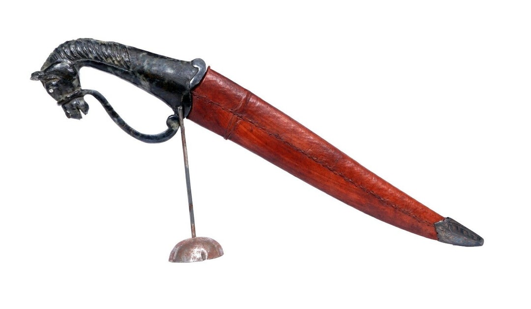 Vintage Mughal Handmade Dagger Damascus Steel Blade Indo Persian Handle ...