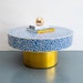 Bone Inlay Round Coffee Table With Brass Finish Stand - Etsy