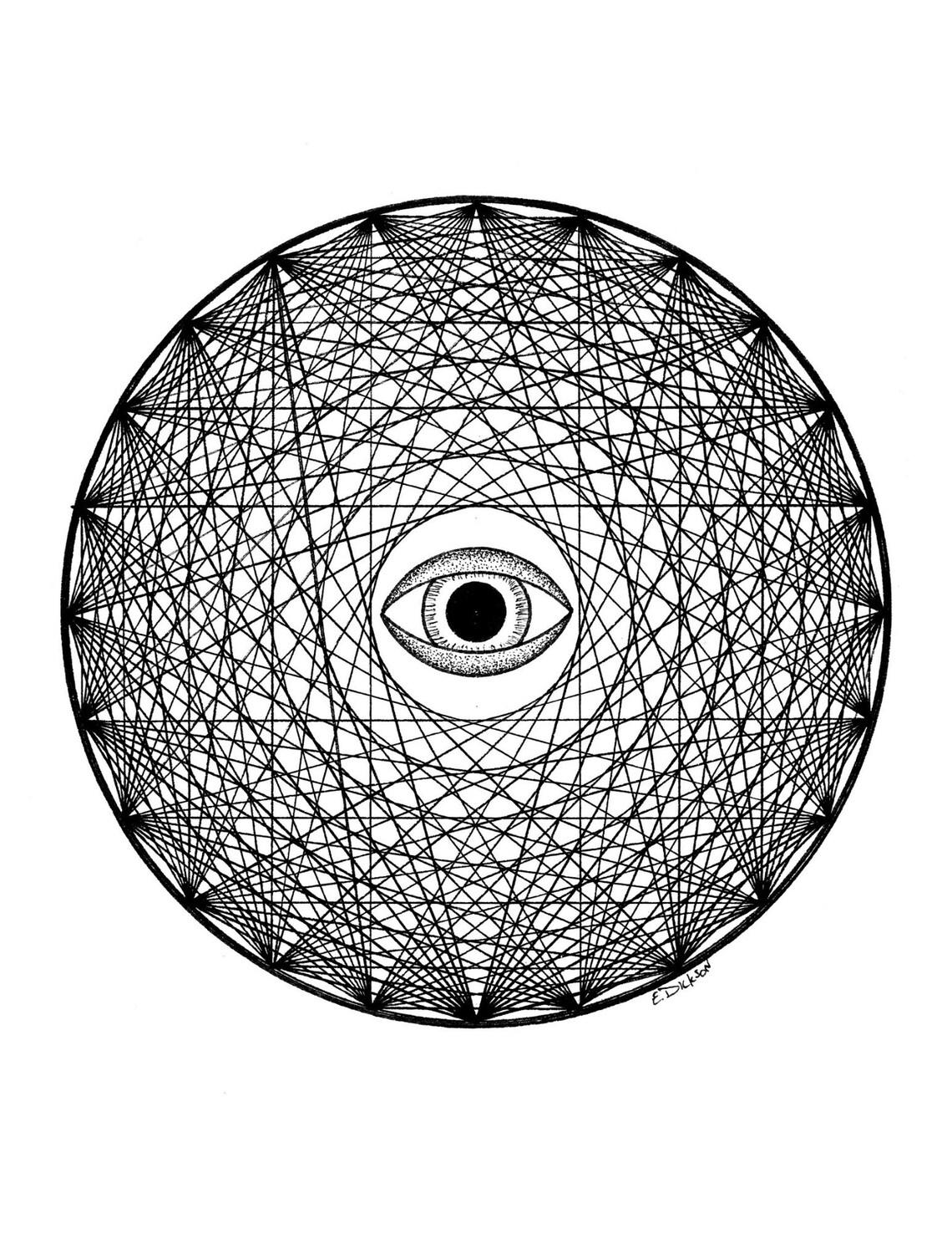 Infinite Observer - Sacred Geometry Eye Art Print, Third Eye Wall Decor ...