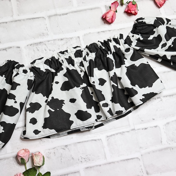 Long Sleeve Crop Cow Top - Etsy