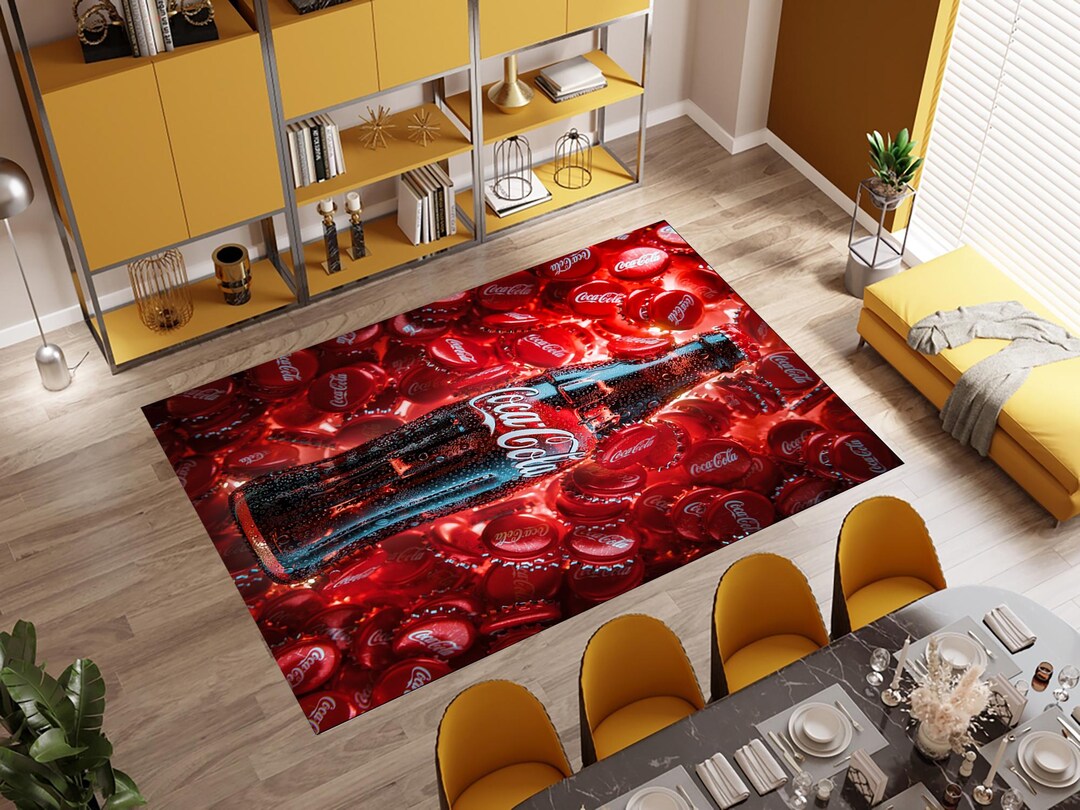 Coca-cola Lovers Delight for Kitchen, Coca-cola Rug, Drink Pattern Rug ...
