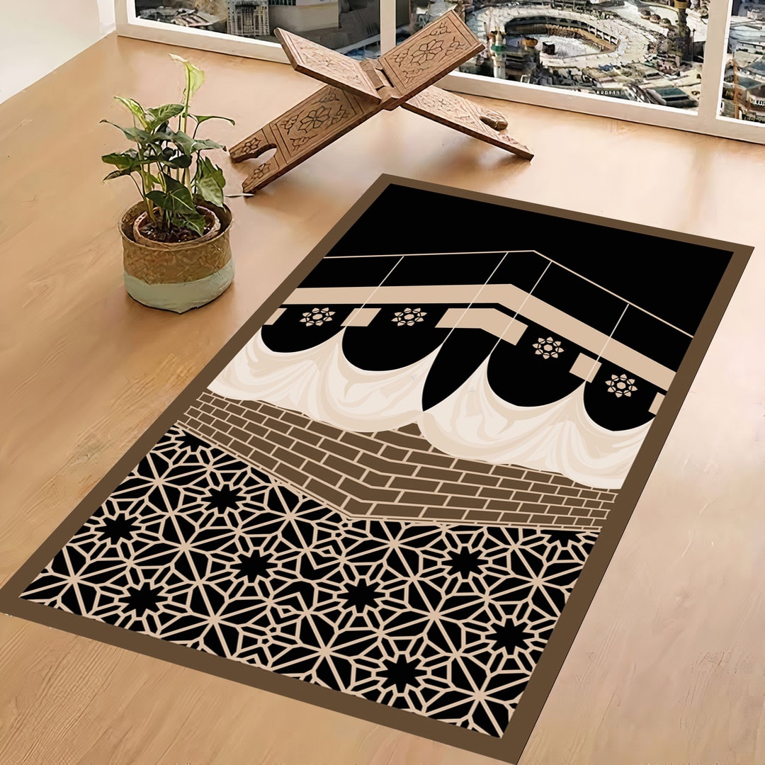 Muslim Prayer Rug, Kaaba Pattern, Islamic Janamaz, Prayer Rug, Prayer ...