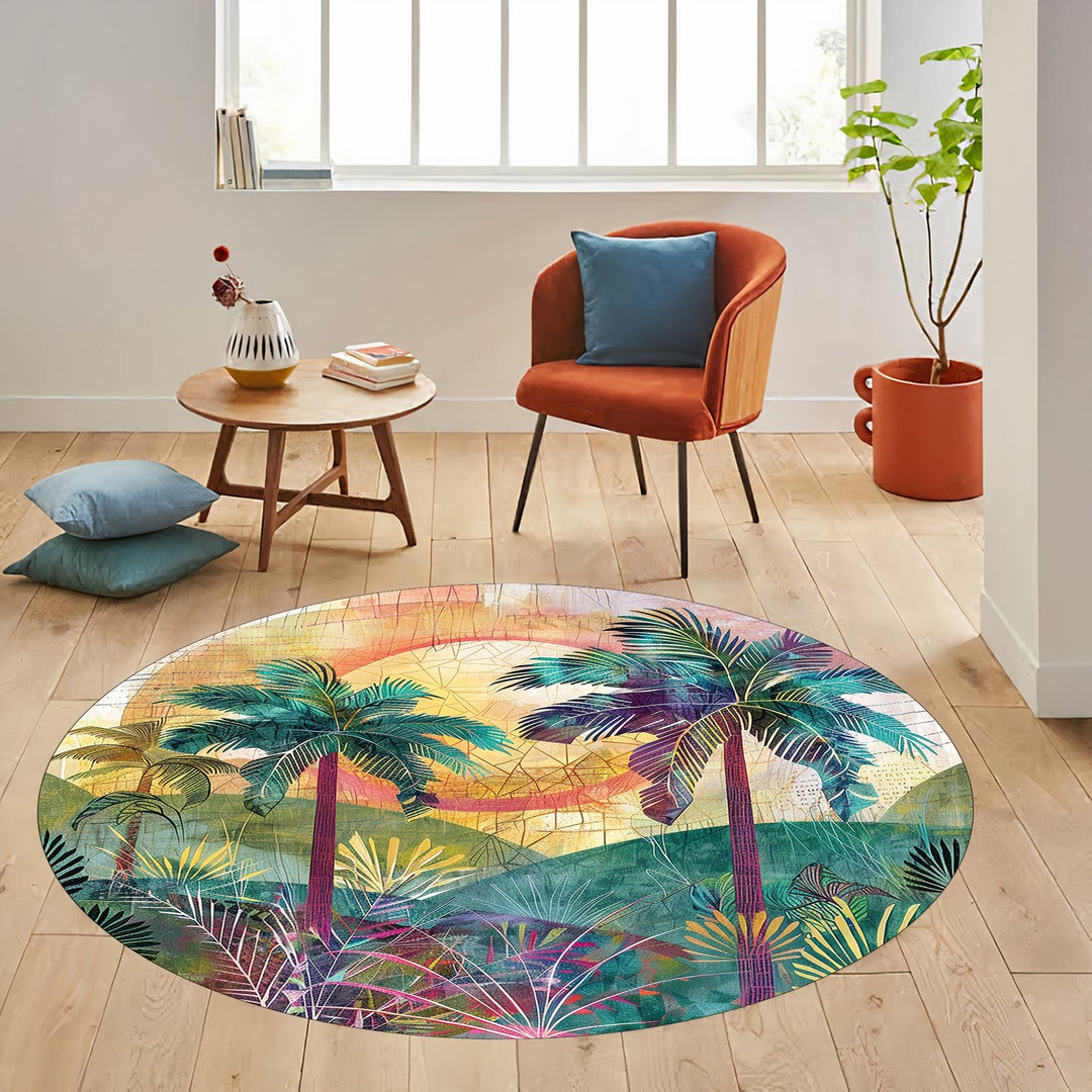 Tropical Palm Tree Rug,palm Rug,beach Palm Rug ,palm Trees Area Rug ...