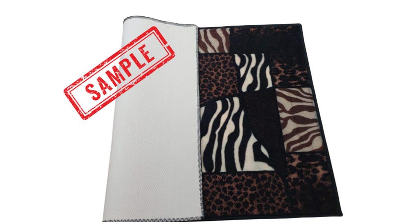 Soft Velvet Digital Print Stair Tread Rug Non Slip Premium Ethnic Zebra ...