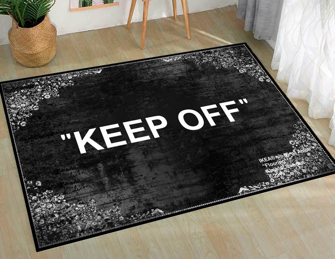 Keep off Rug, Black and White Rug, Digital Print Rug, Modern Rug ...