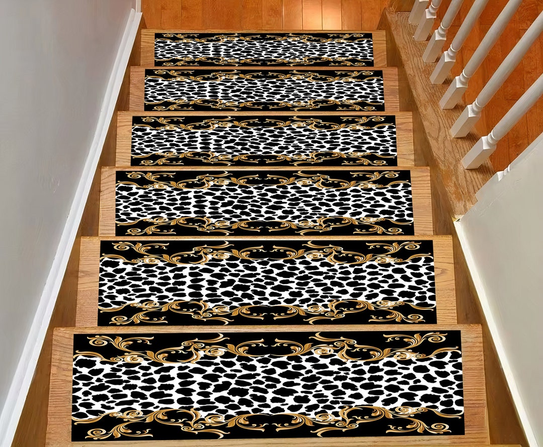 Stair Treads Rug,leopard Pattern Stair,leopard Rug,washable Stair ...