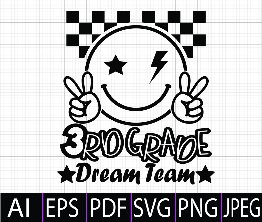 3RD Grade Dream Team SVG, Third Grade Kids Shirt Svg PNG, Teacher Team ...