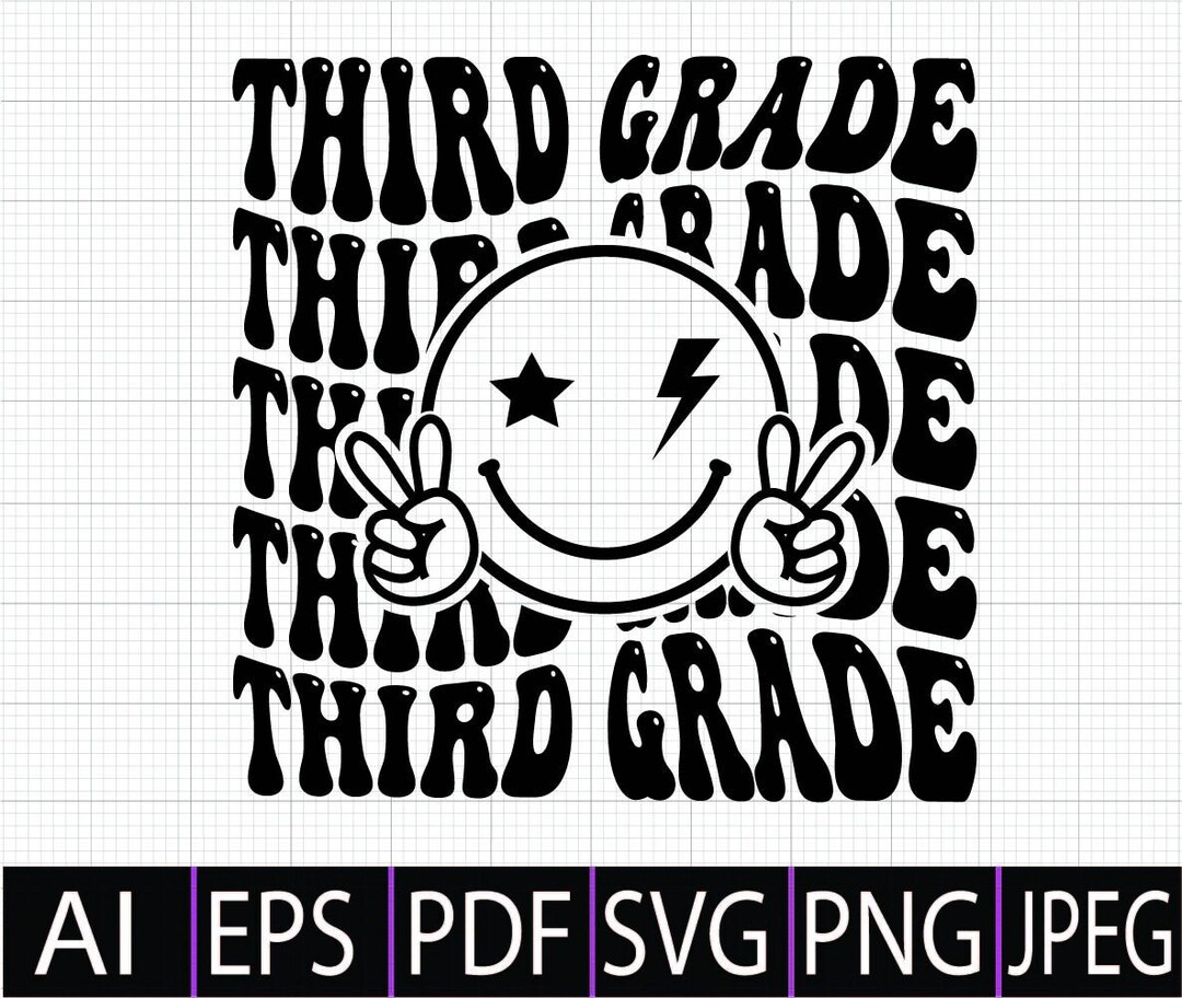 Third Grade Smile SVG,3RD Grade Kids Shirt Svg PNG,3RD Grade Groovy ...