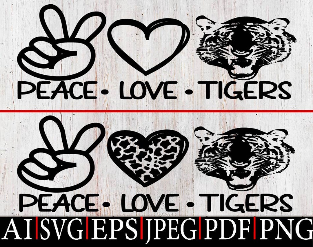 Peace Love Tigers Svg,tigers Football SVG Png,tiger Face SVG Png,tiger ...