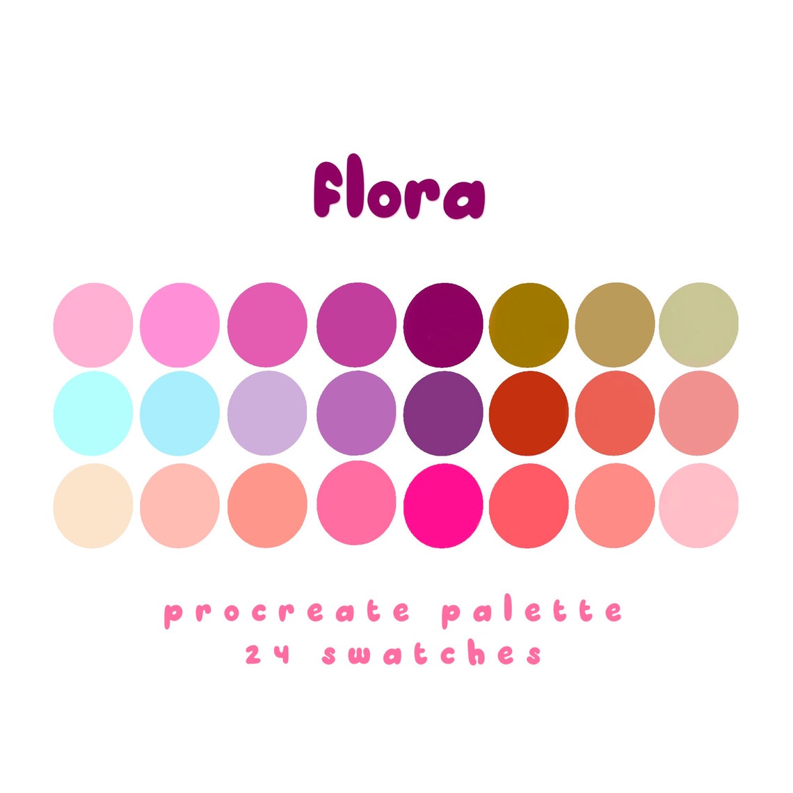 Flora Color Palette Procreate Color Palette Color Swatches - Etsy