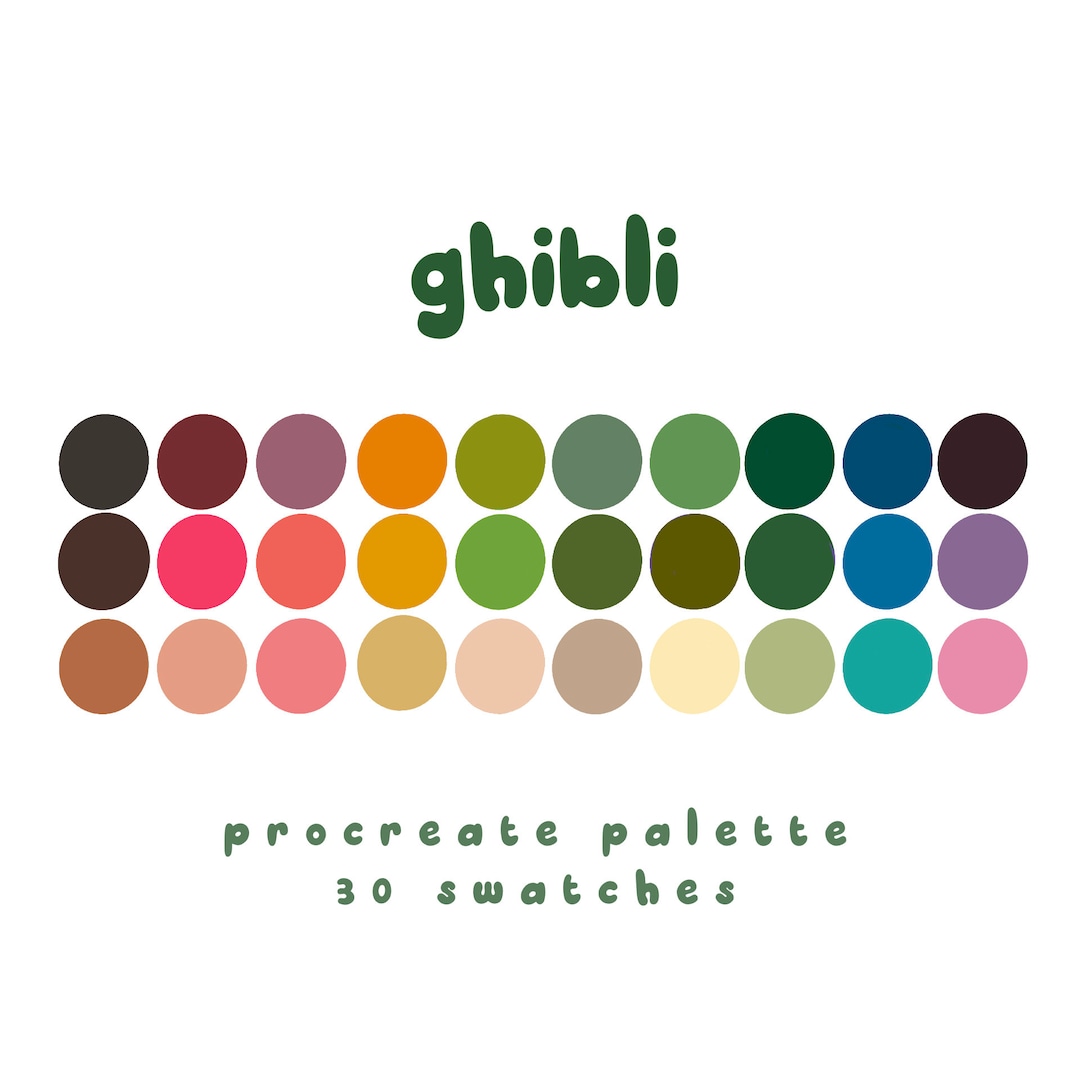 Studio Ghibli Inspired Procreate Color Palette (digital Download) - Etsy