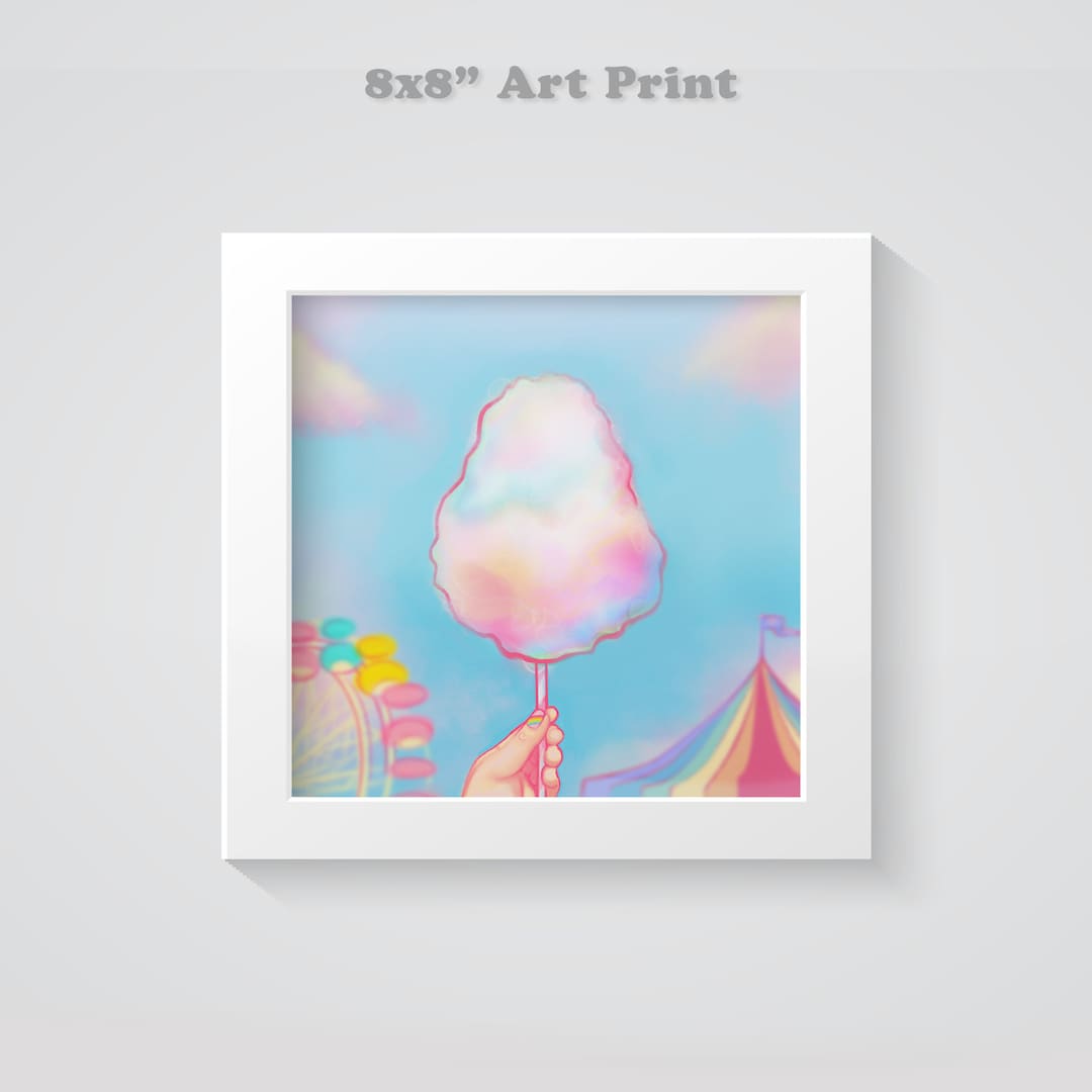 Cotton Candy Skies 8x8 Art Print | Wall Decor | Circus | Clowncore ...