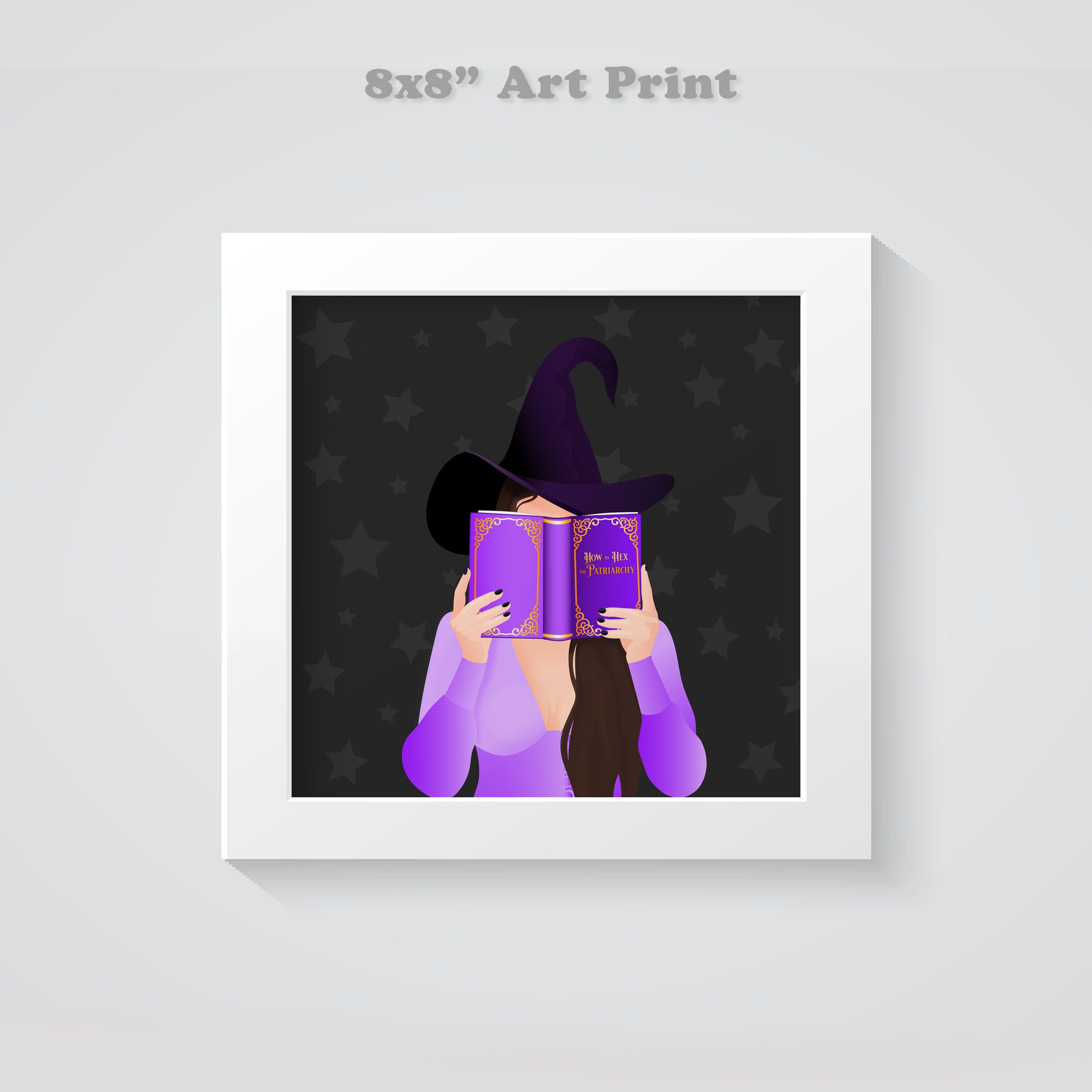 Hex the Patriarchy 8x8 Art Print | Wall Decor | Spooky Purple Halloween ...