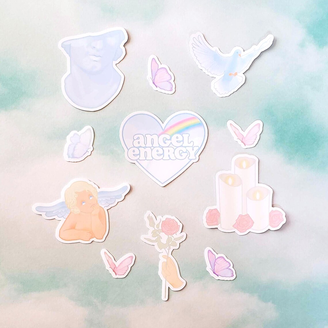 Angel Energy Sticker Pack 6 Waterproof Vinyl Stickers | Etsy
