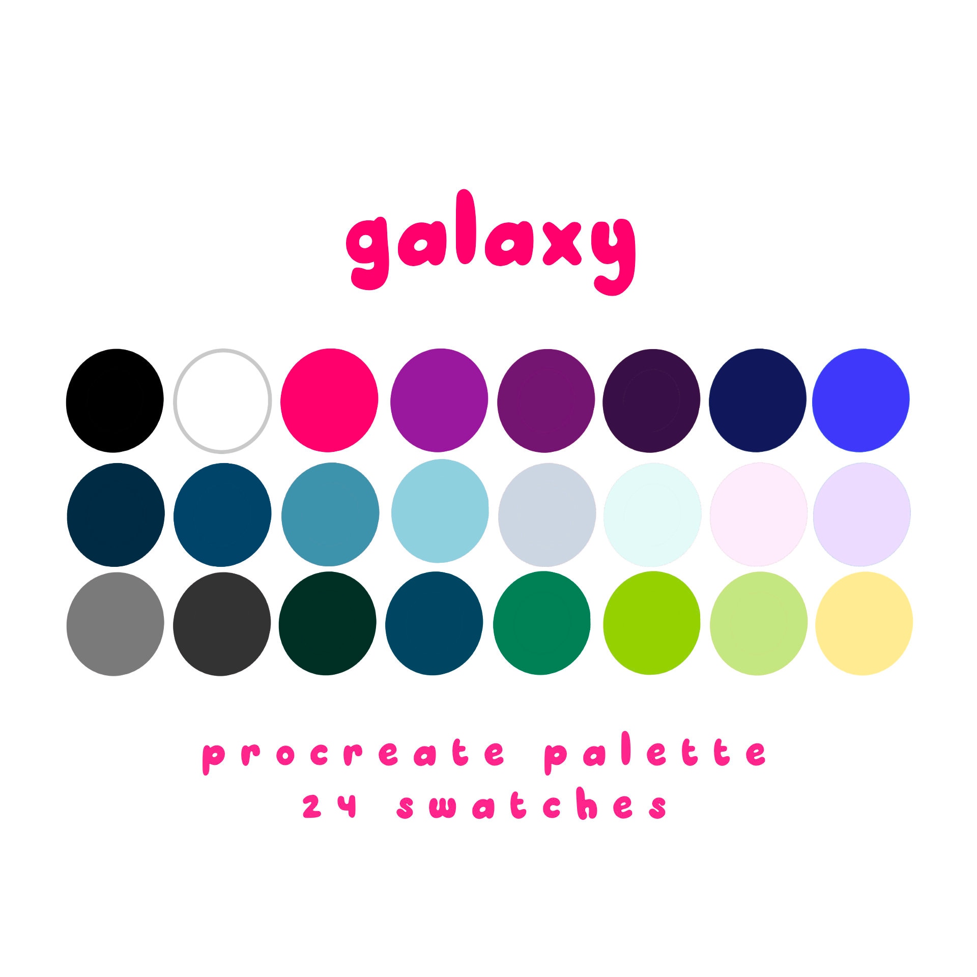 Galaxy Color Palette Procreate Color Palette Color Swatches - Etsy
