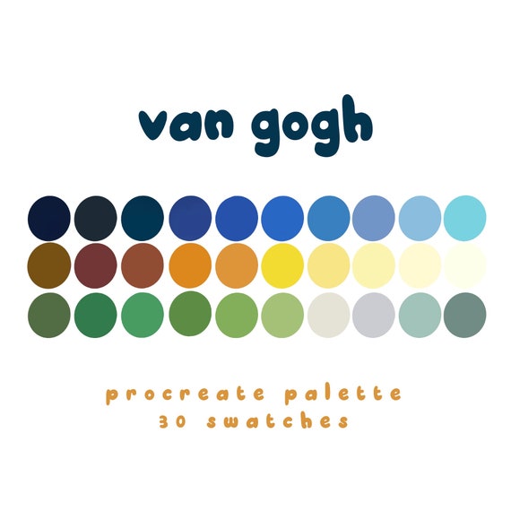 Van Gogh Classic Color Palette Procreate Color Palette Color | Etsy