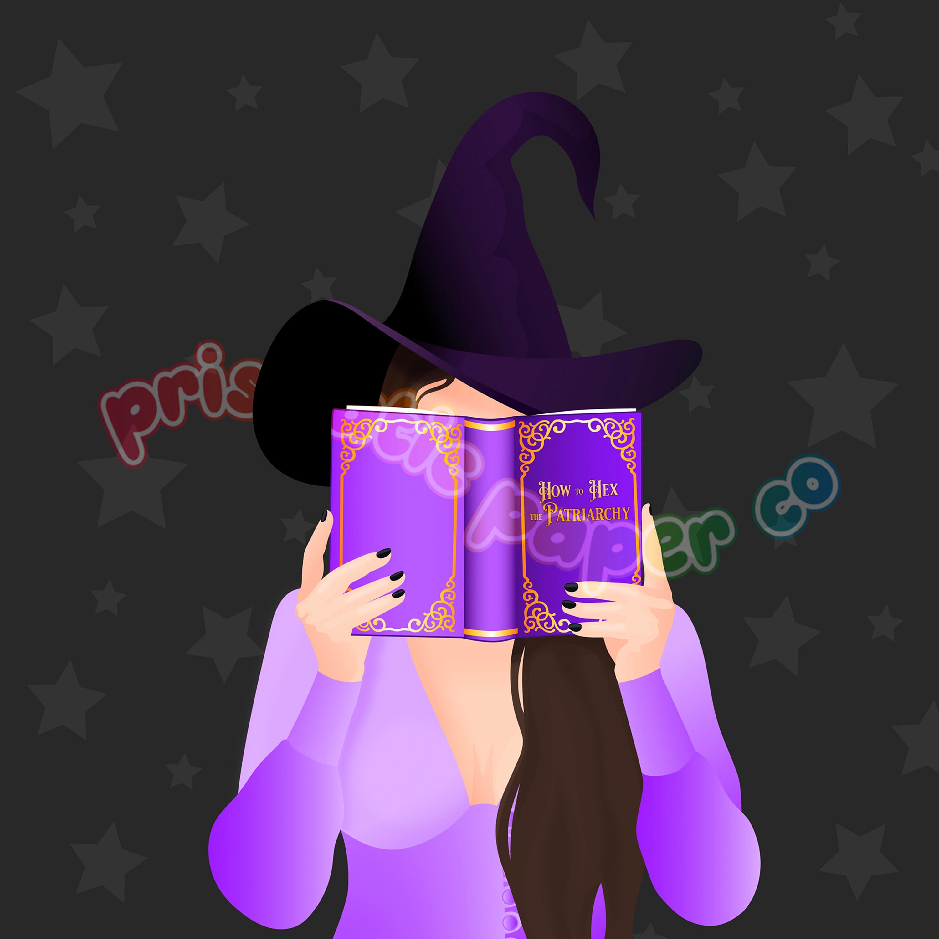 Hex the Patriarchy 8x8 Art Print | Wall Decor | Spooky Purple Halloween ...