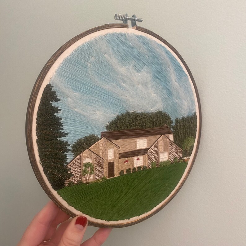 Custom House Embroidery - Full Hoop - Etsy