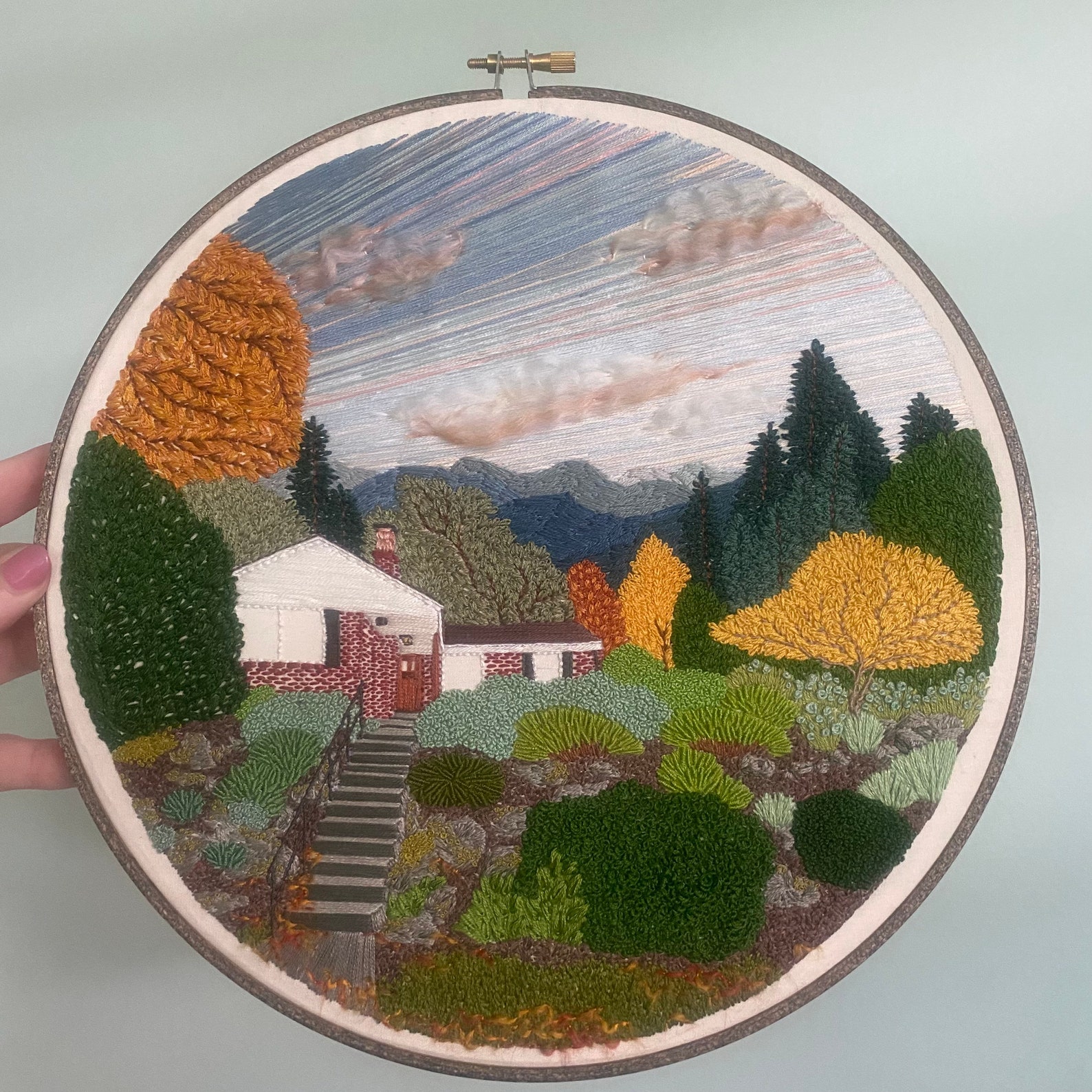 Custom House Embroidery - Full Hoop - Etsy