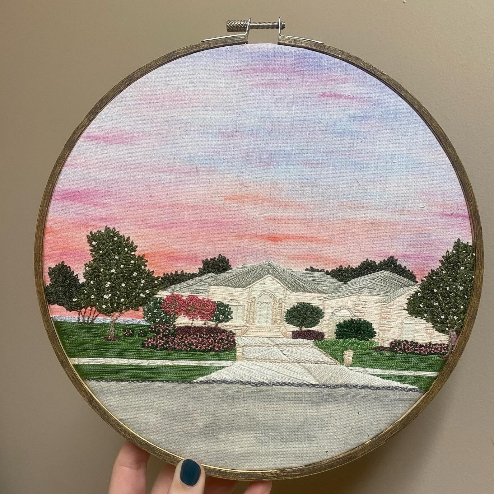 Custom House Embroidery - Full Hoop - Etsy