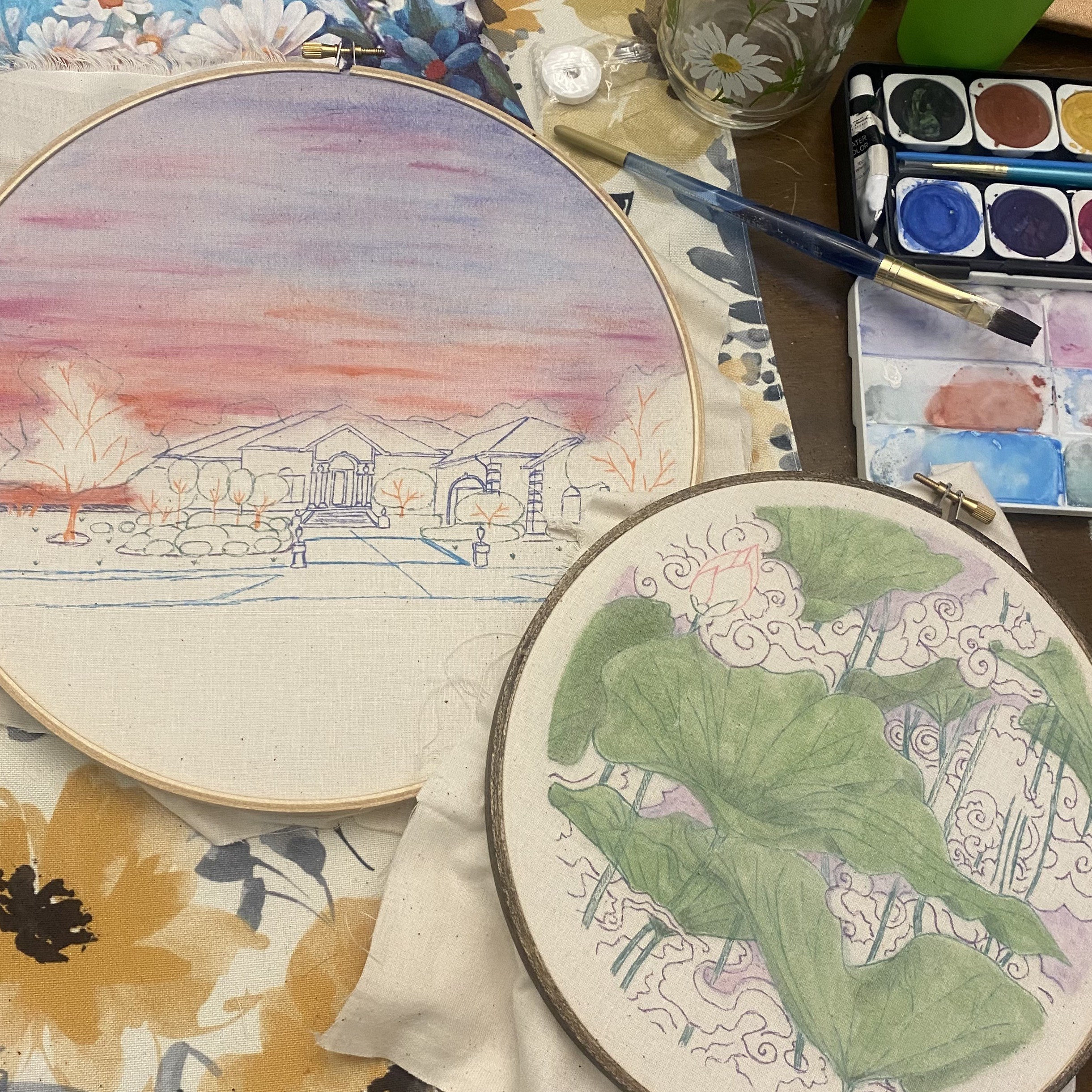 Custom Watercolor Embroidery - Etsy