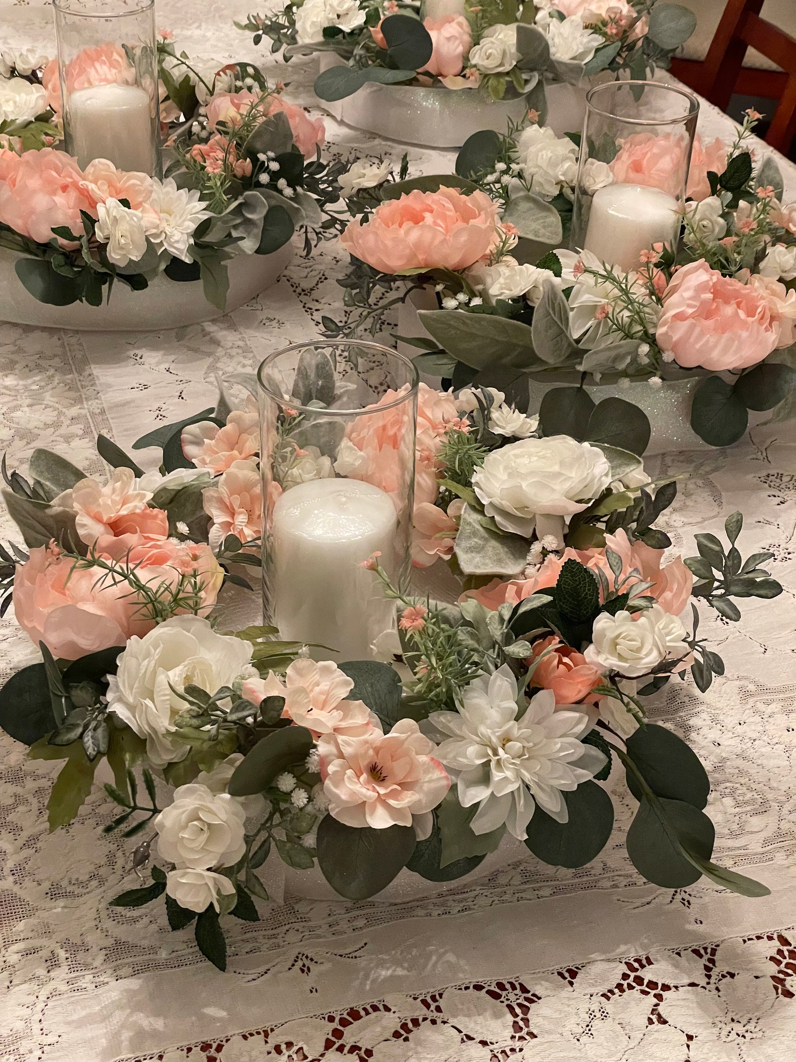 Floating Floral Pool Decor With Vase and Candle - Etsy