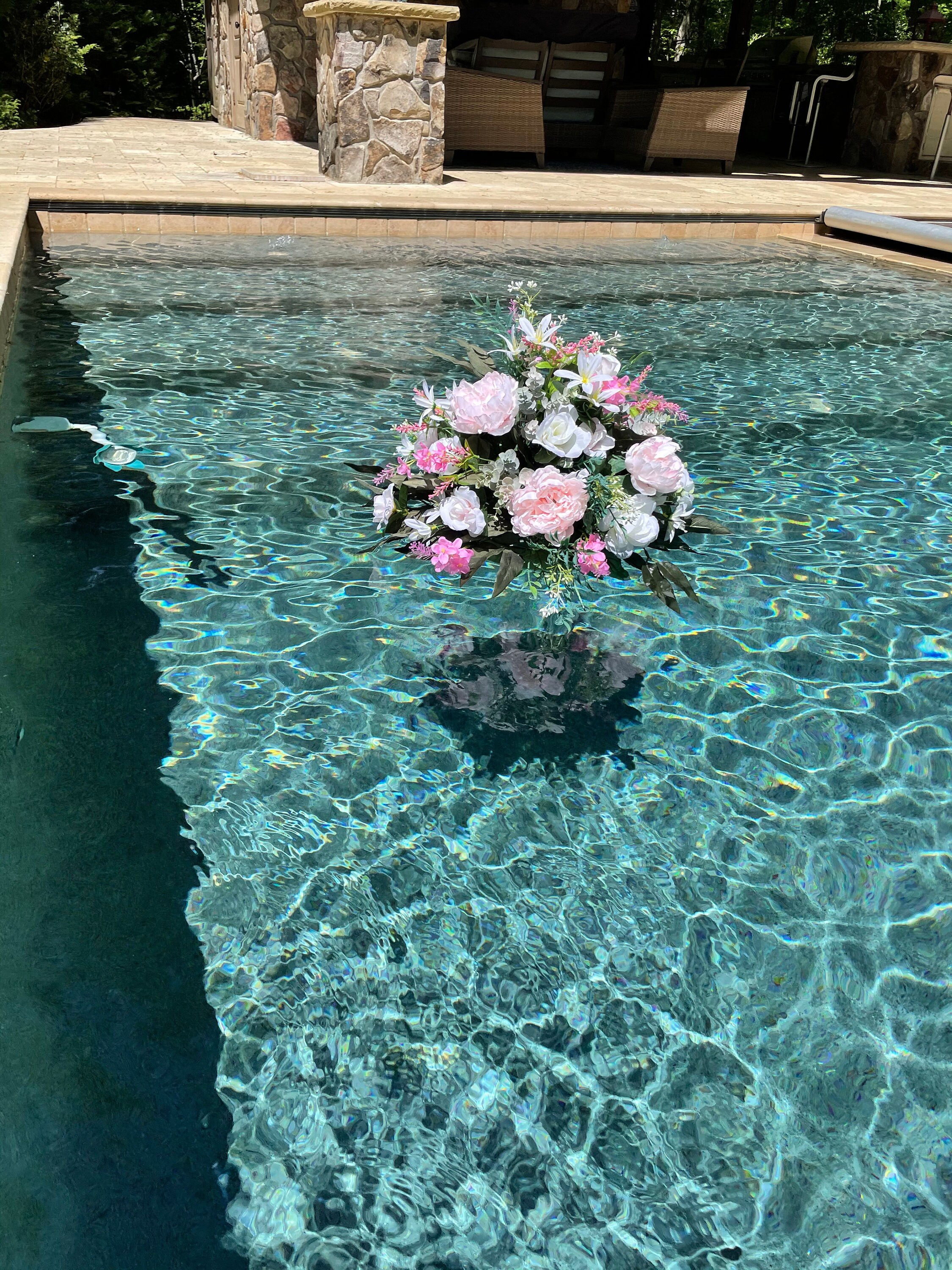 Floating Floral Pool Decor Centerpiece, Wedding Pool Party Decor ...