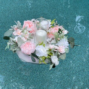 Floating Floral Pool Decor With Vase and Candle - Etsy