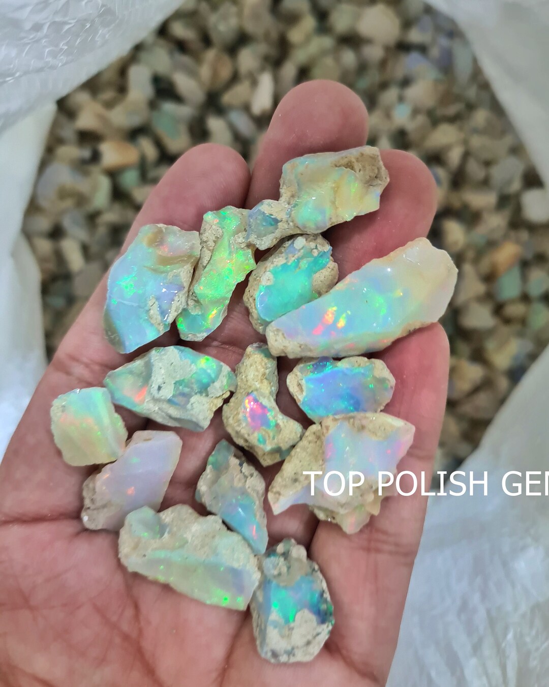 Natural Opal Raw Rough AAA Grade Opal -big Size 15-20mm Multi Fire High ...