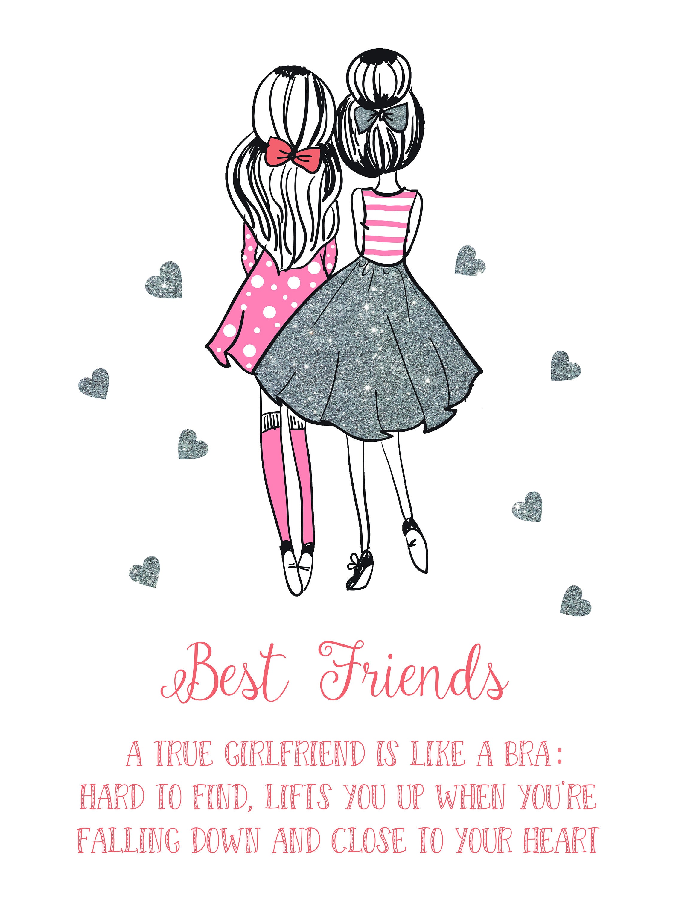 Best Friends Printable With Funny Friendship Quote | Girlfriends Wall ...