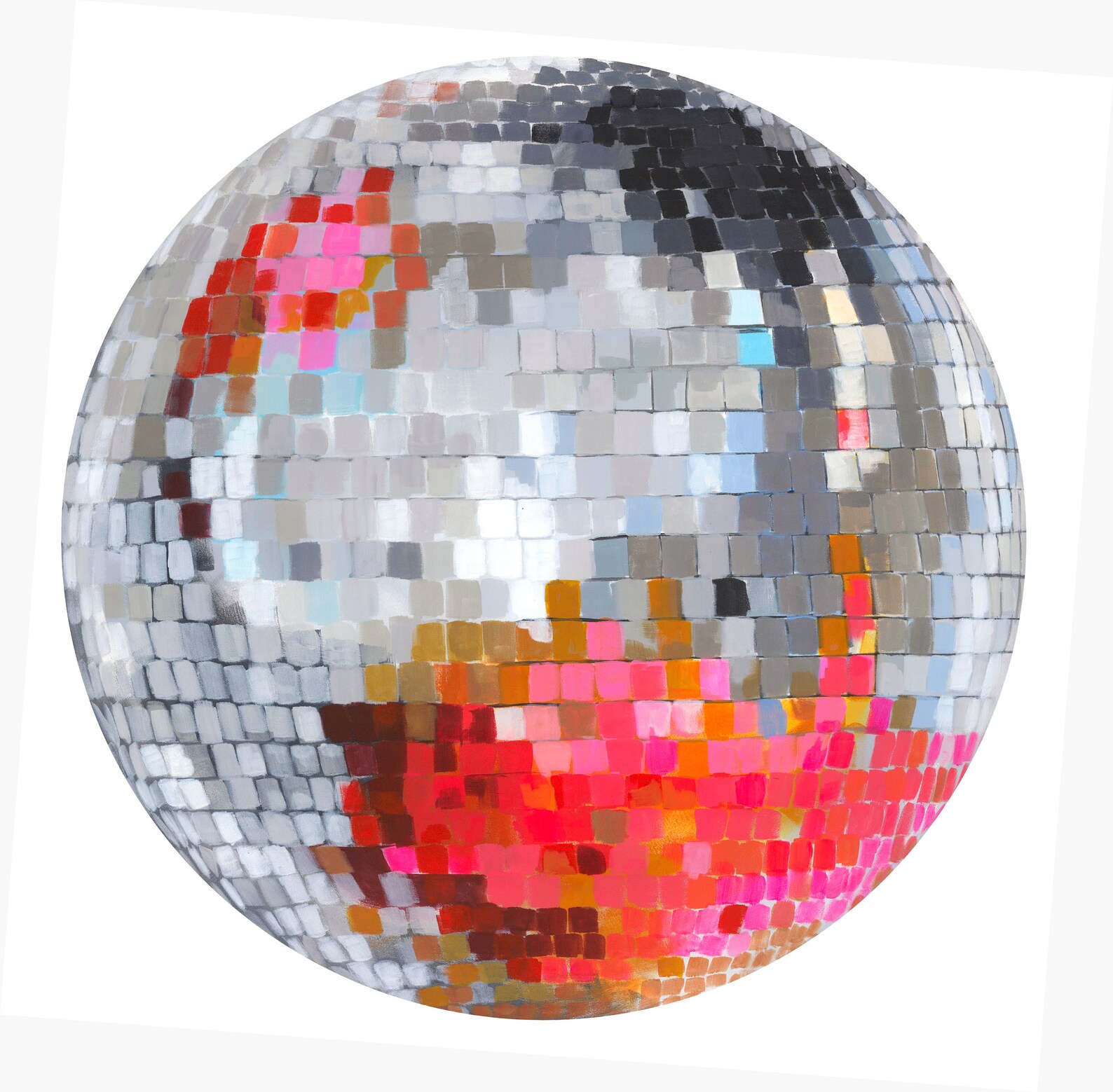 Pink Lady Disco Ball Painting Print | Studio 54 | Party | Acrylic | Pop ...