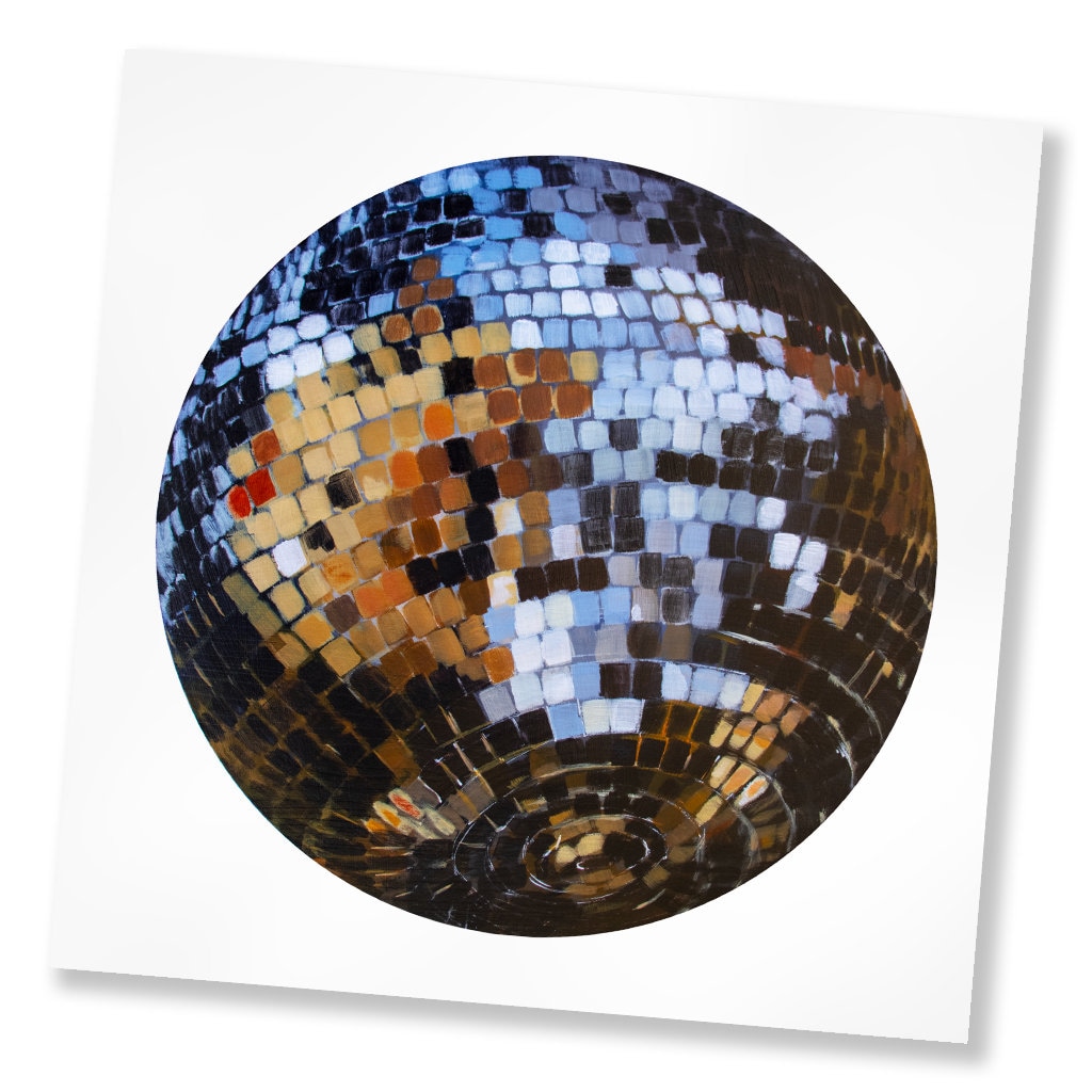 High Shine Disco Ball Painting Signed Print | Vintage | Retro | Studio ...