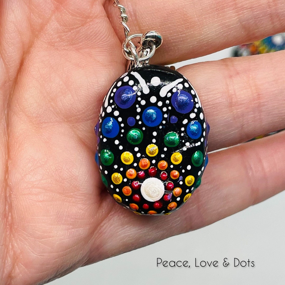 Painted Rock Keychainpainted Mandala Keychainhandpainted Mandala Key ...