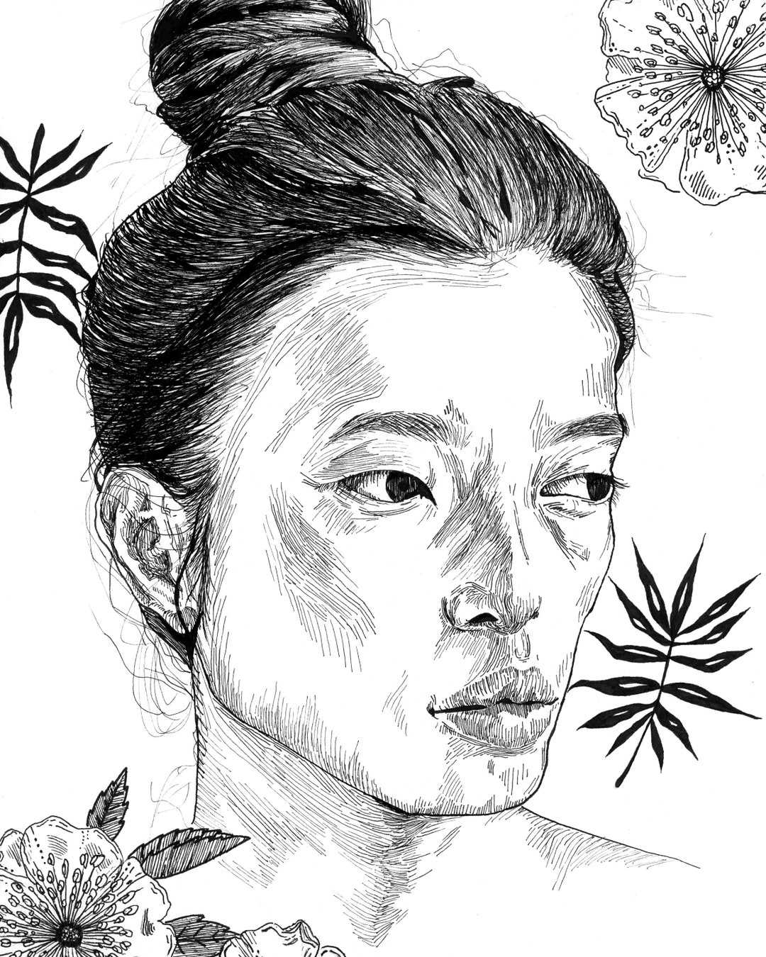 Yvonne Art Print 8 X 10 Ink on Paper - Etsy