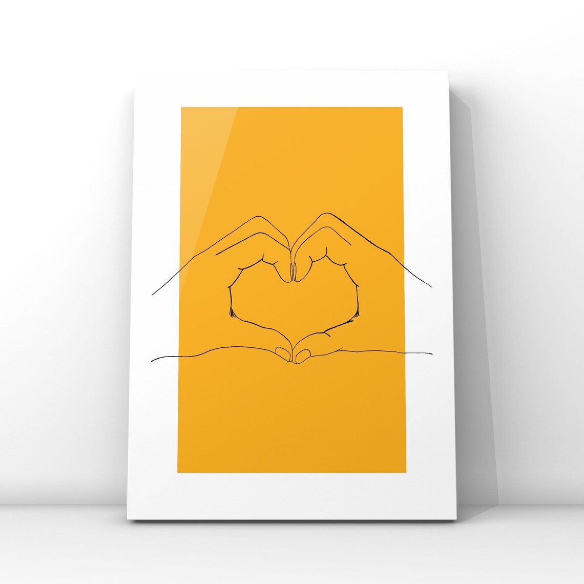 Set of 3 Printable Hand Yellow Art Prints Couples Art Poster - Etsy