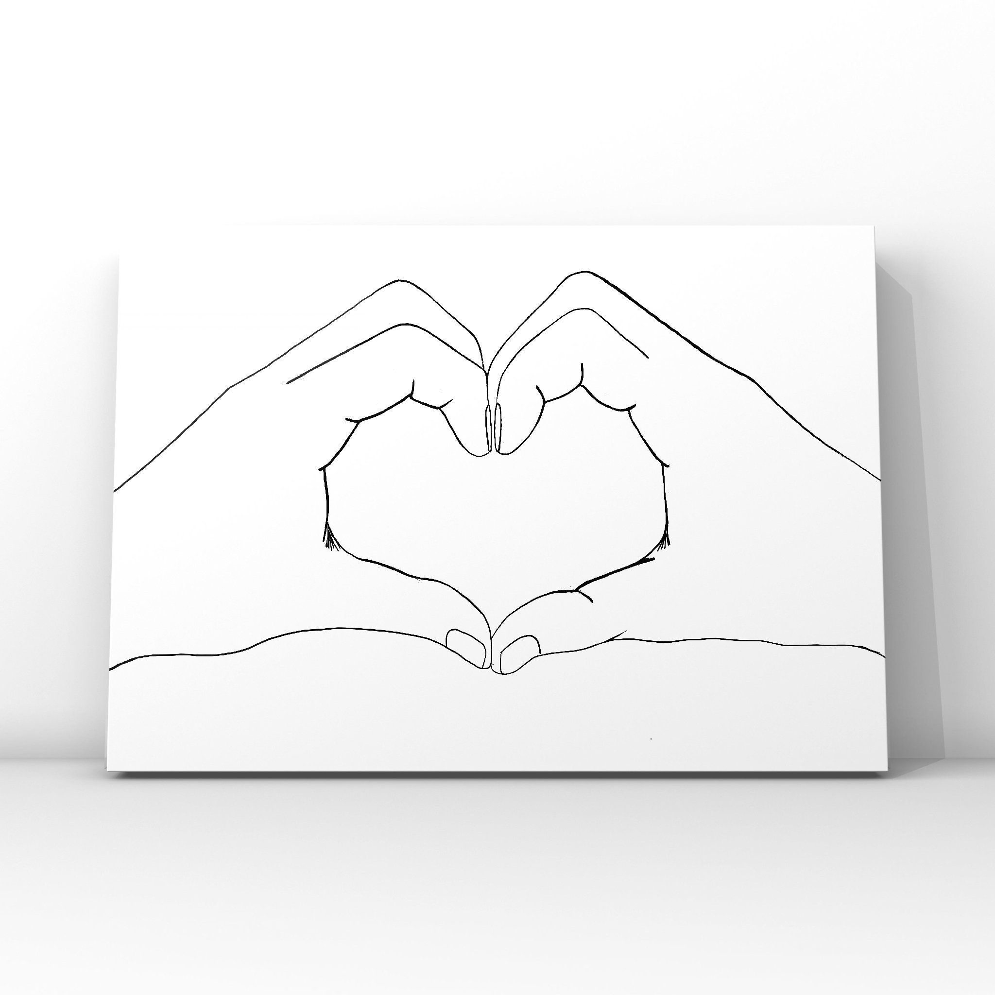 Pinky Link Holding Hands Line Art Poster Print, Little Pinky Fingers ...