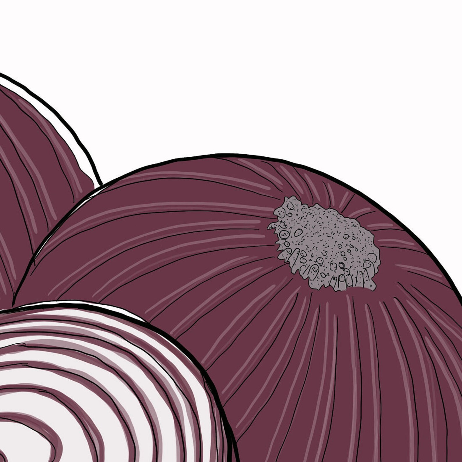 Onions Print Illustration, Vegetable Wall Art Poster, Kitchen Wall ...