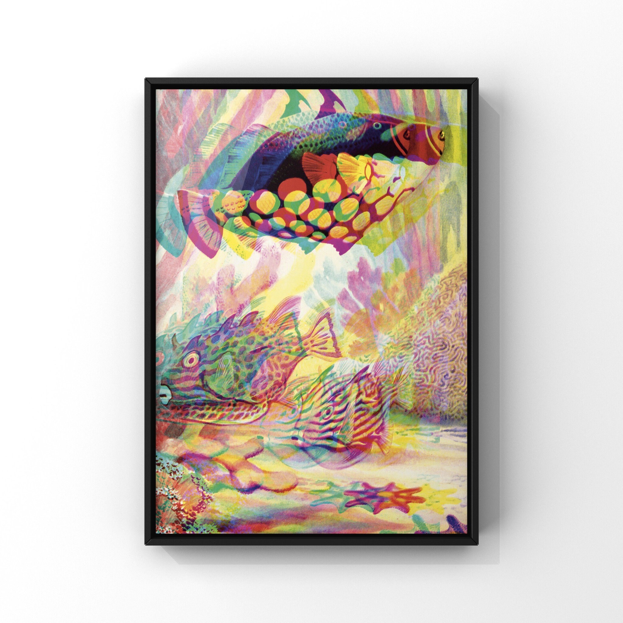Tropical Fish Colourful Chromatic Shift Poster Print PRINTED WITH FRAME ...