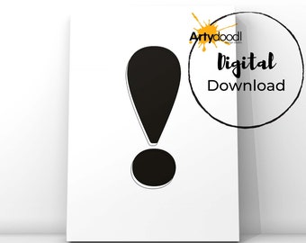 Printable Office Wall Art Punctuation Poster, Exclamation Mark A4 - Etsy