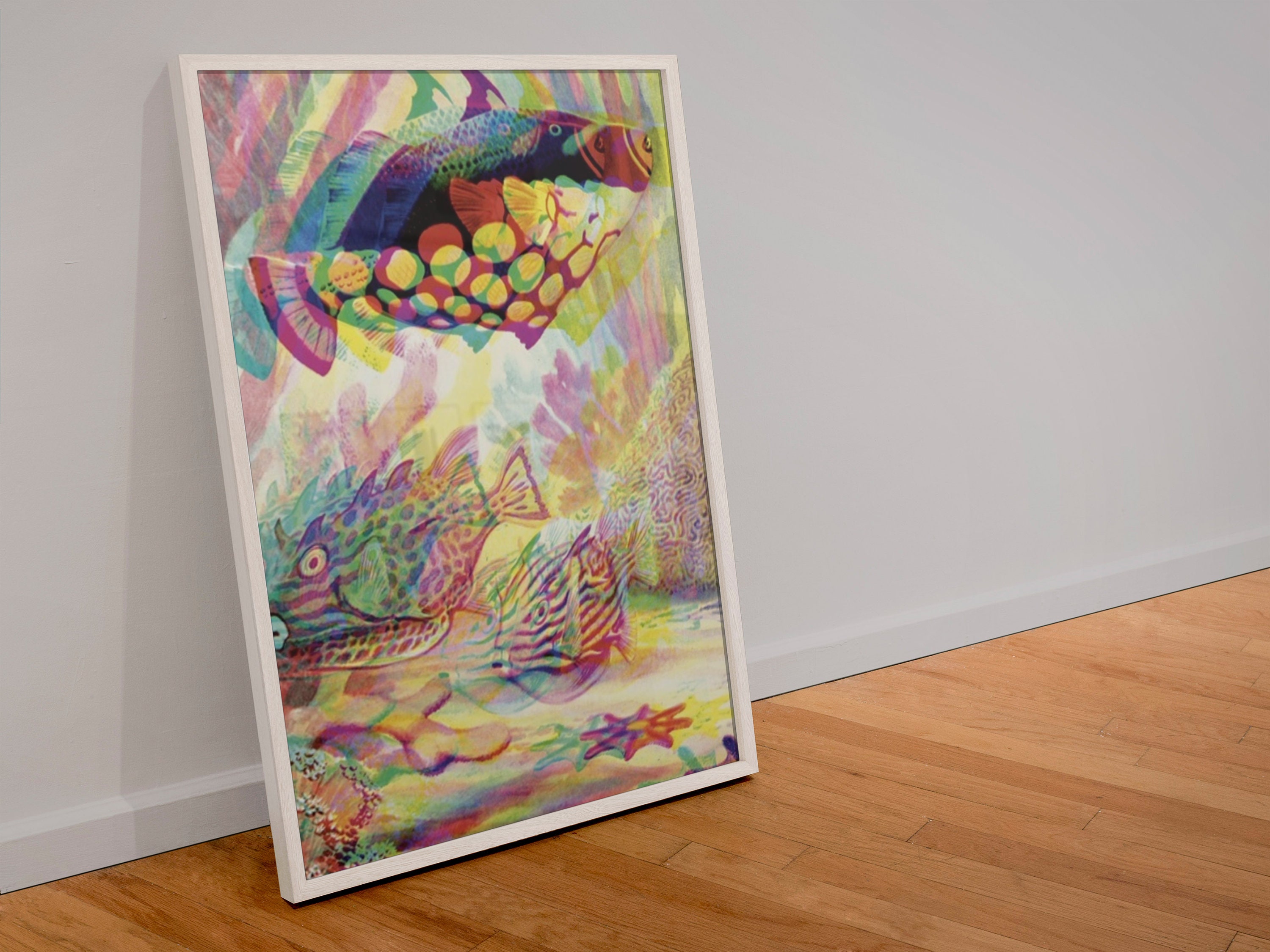 Tropical Fish Colourful Chromatic Shift Poster Print PRINTED WITH FRAME ...