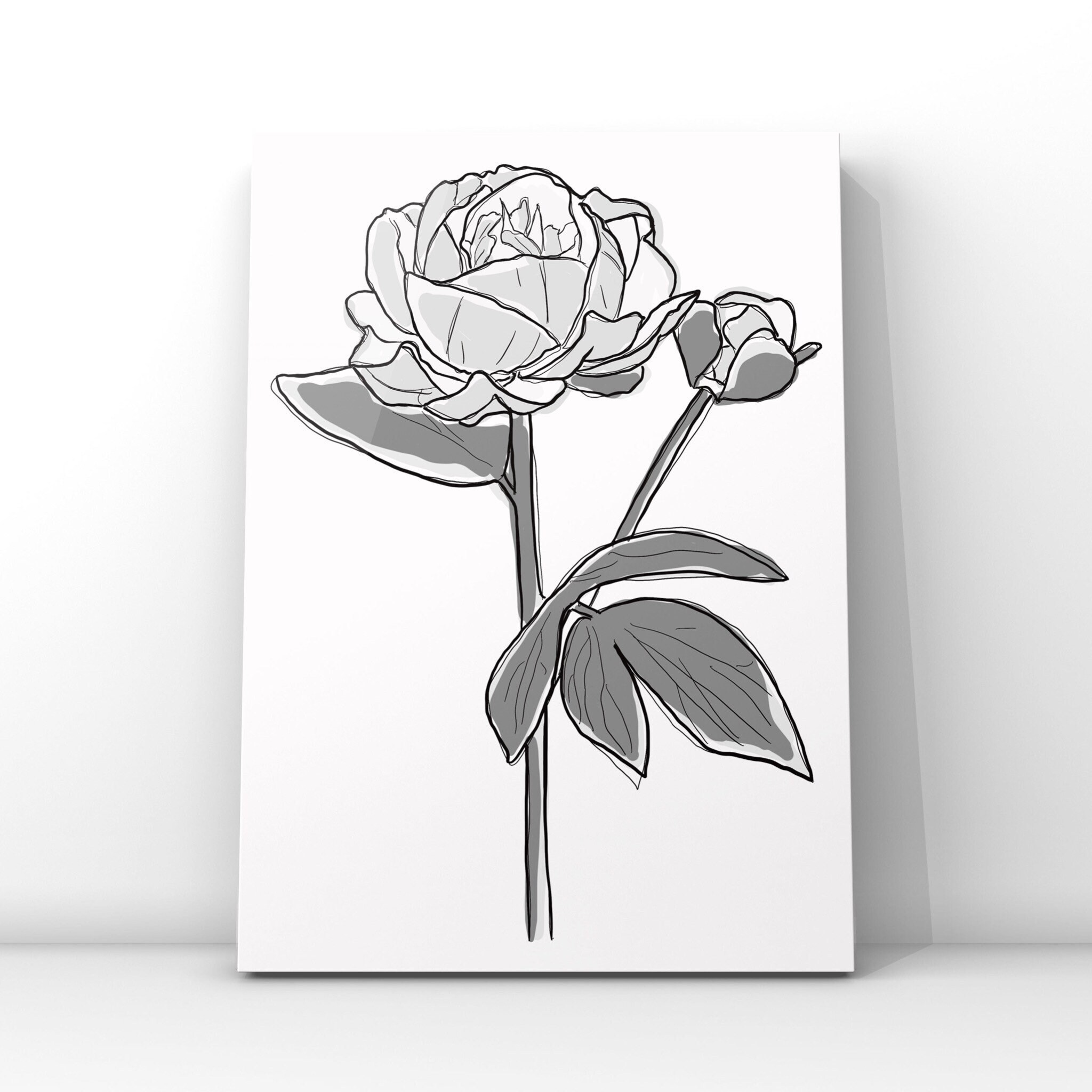 Single Stem Rose Drawing