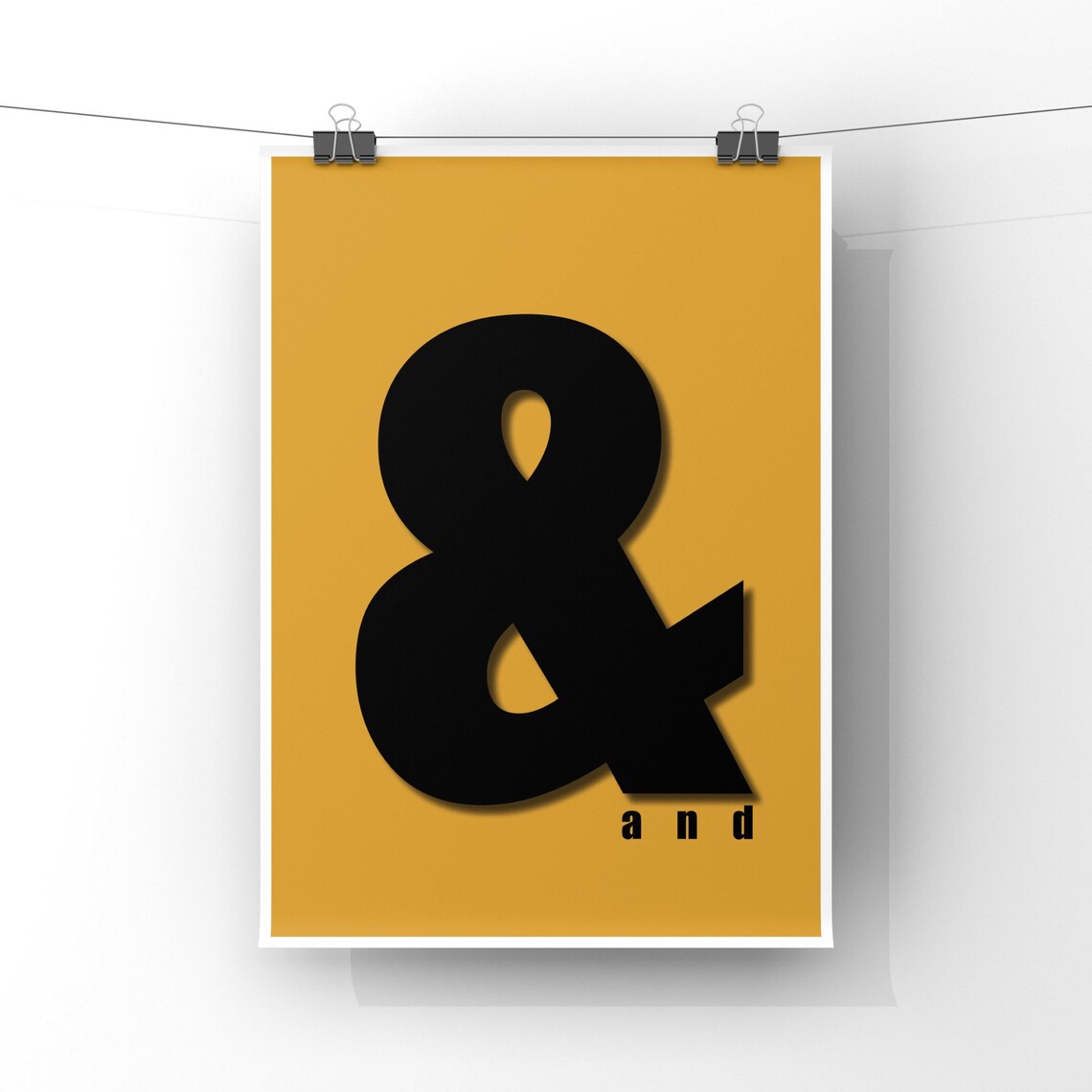 Yellow Ampersand Sign Print And Sign Wall Art Print Home | Etsy