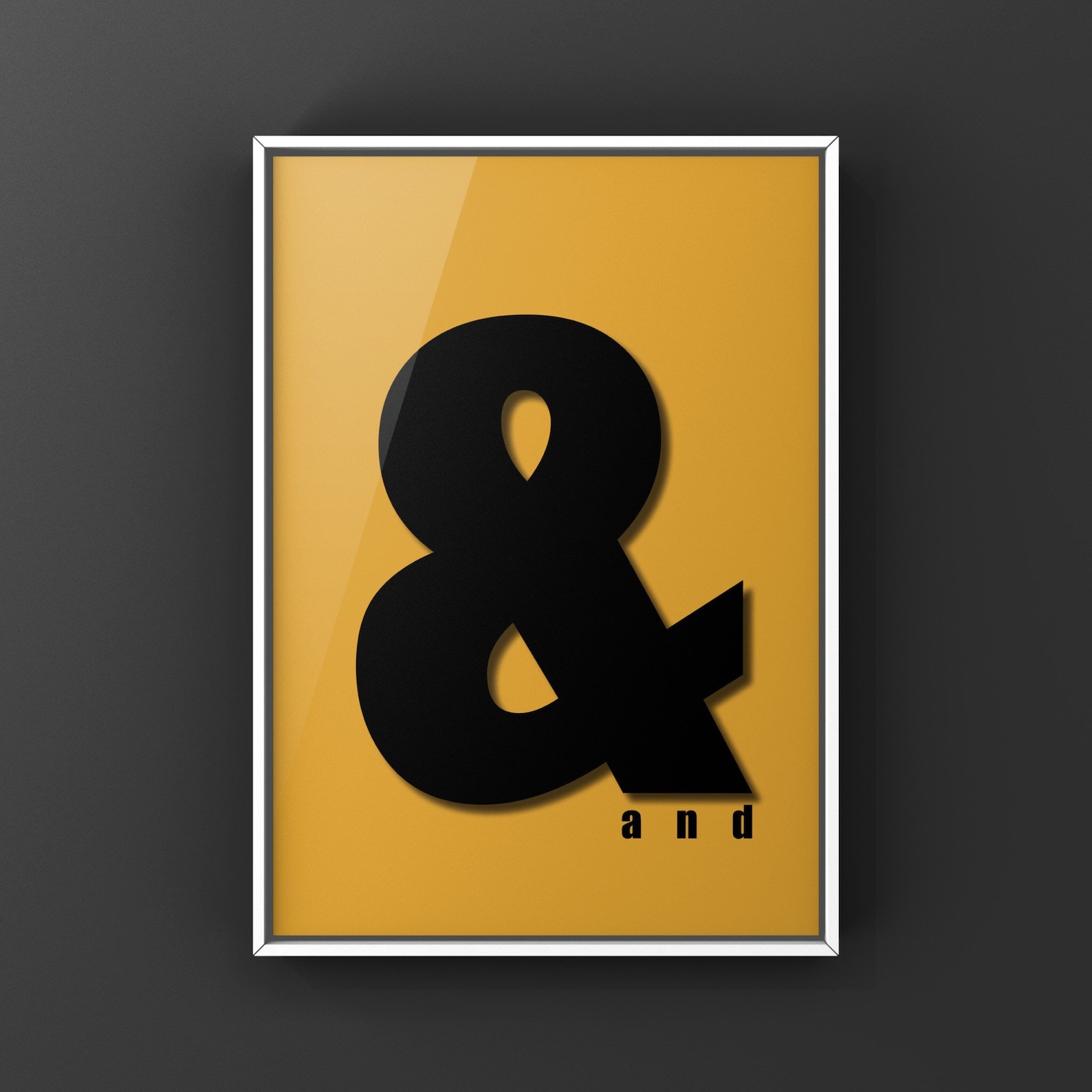 Yellow Ampersand Sign Print And Sign Wall Art Print Home | Etsy