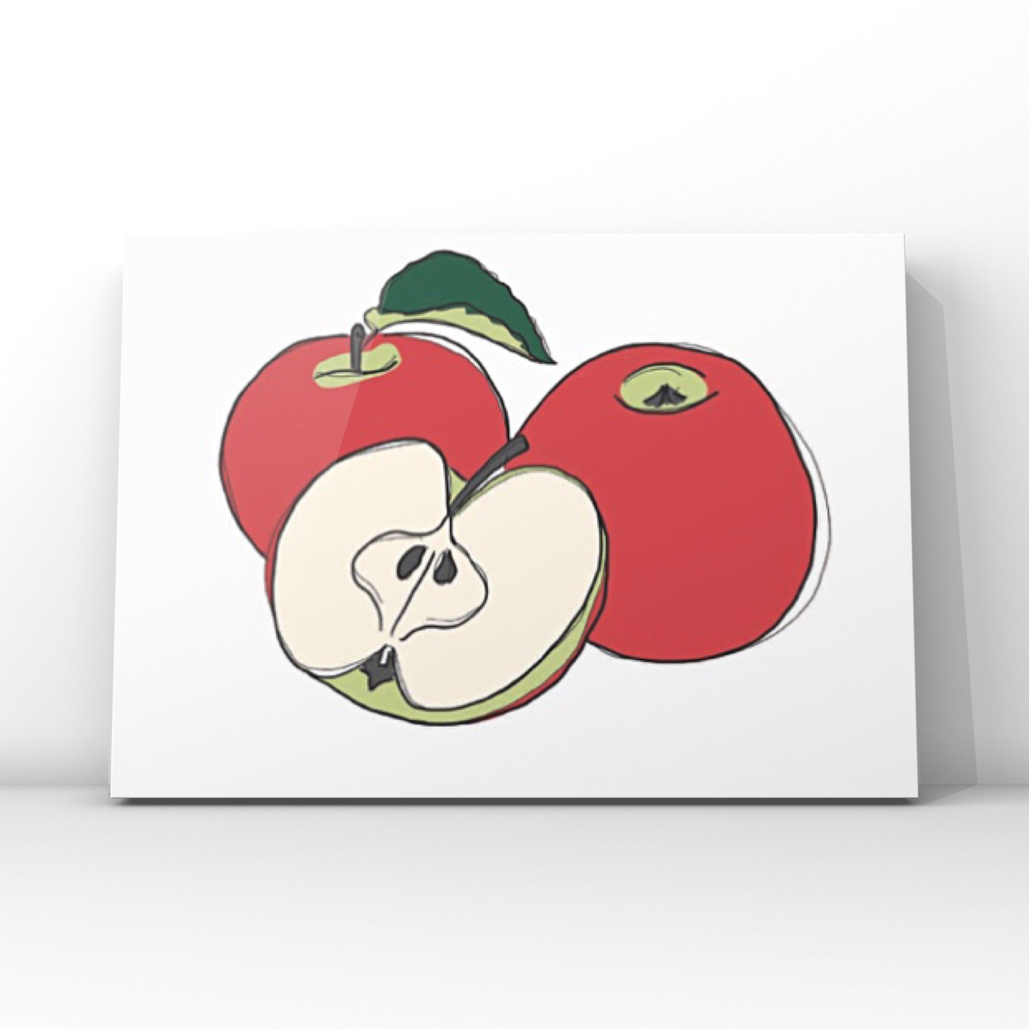 Red Apple Fruit Print, Apples Poster, Kitchen Wall Art | PRINTED WITH ...