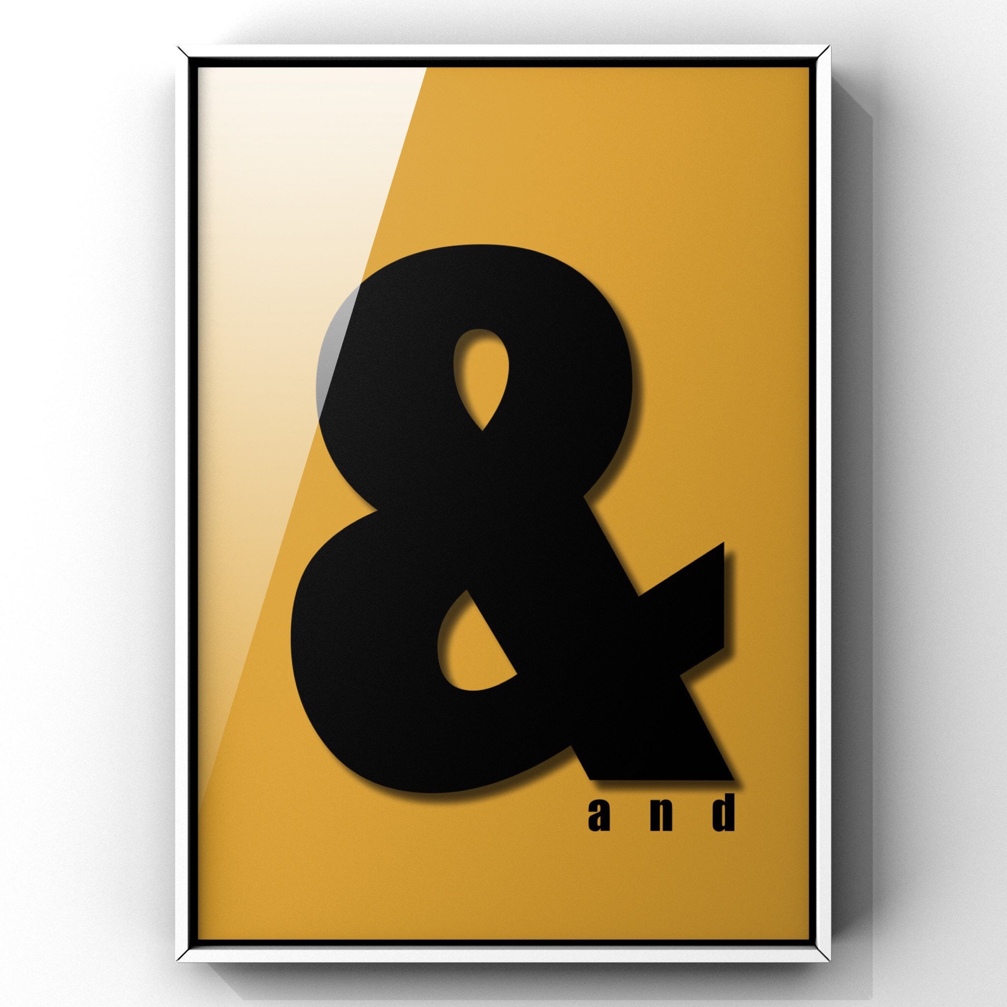 Yellow Ampersand Sign Print, and Sign Wall Art Print, Home Office Decor ...