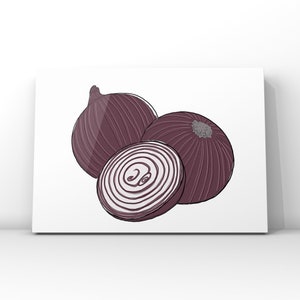 Onions Print Illustration, Vegetable Wall Art Poster, Kitchen Wall ...